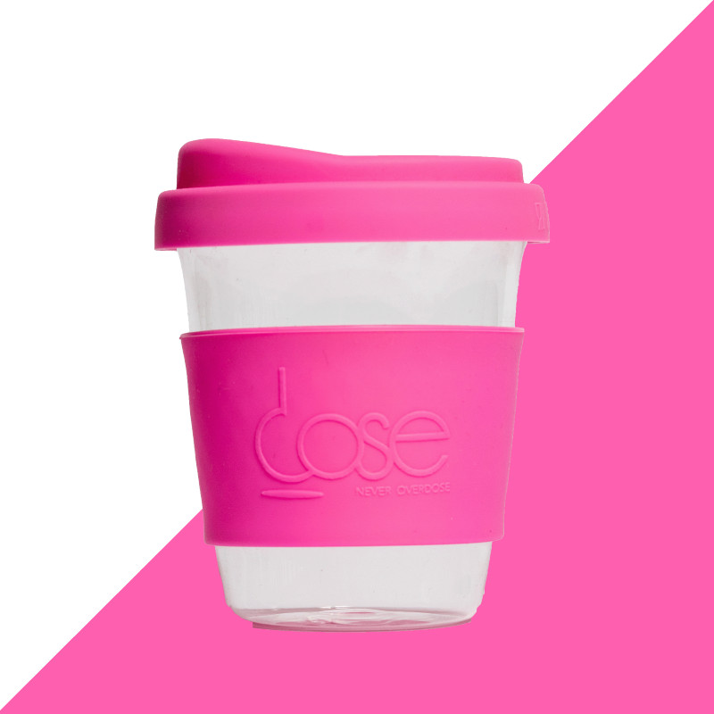 Dose Cafe Glass Mug Pink